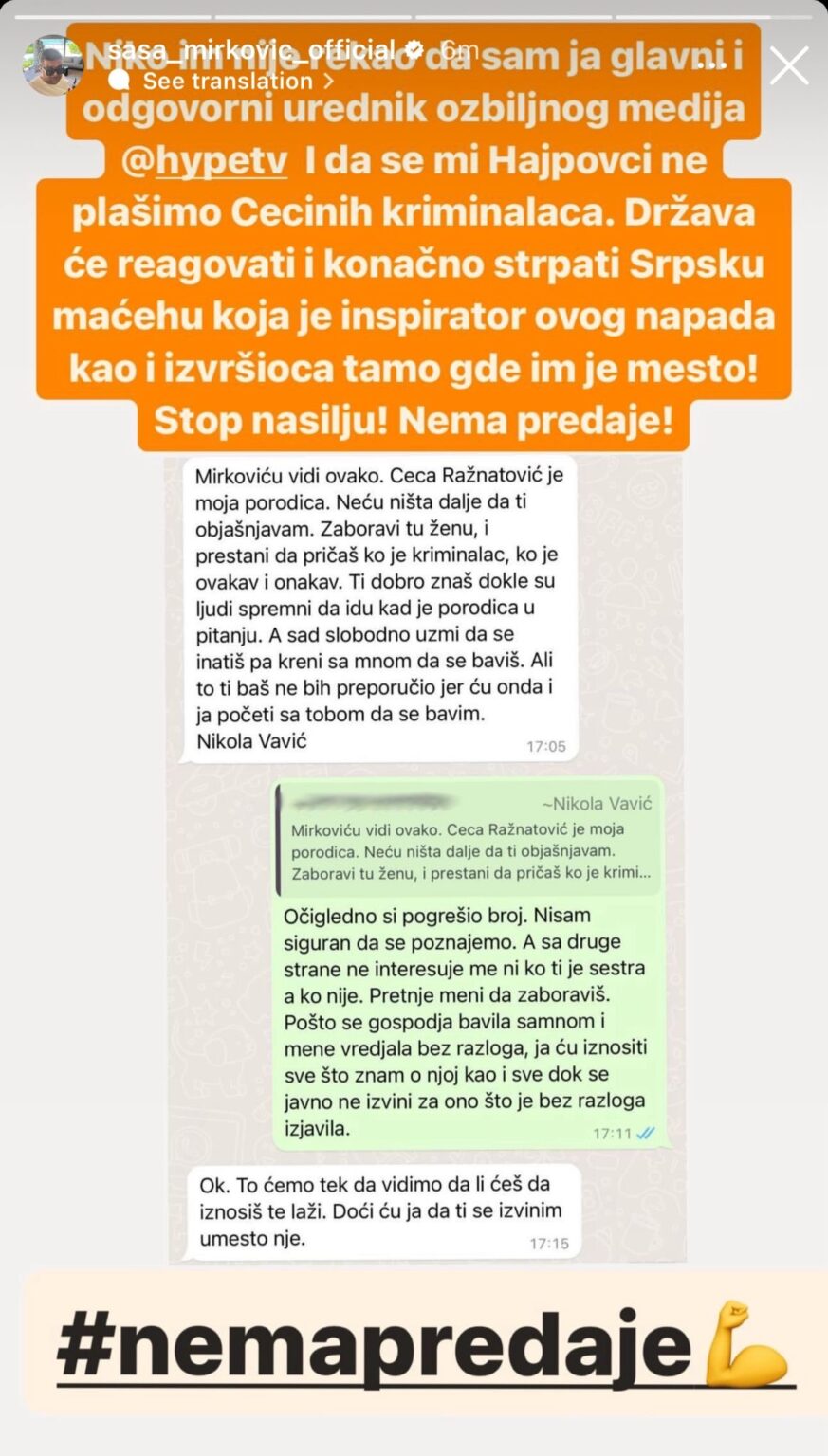 KO JE DRUGA OSOBA NA SPISKU PROTIV KOJE JE SAŠA MIRKOVIĆ PODIGAO ...